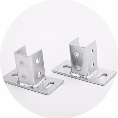 China Hot Dip Galvanized Solar Mounting Bracket Base Custom Hole Pattern for sale