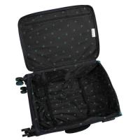 China Two Tone Combination Softside Spinner Luggage Soft Carry On Suitcase Multi Pockets for sale
