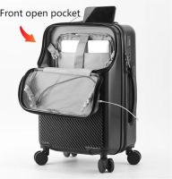 China ABS Small Front Open Carry On Luggage Cabin Spinner Luggage Classical Design for sale