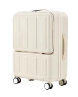 China 45-55L Light Macaron Color Cabin Carry On Suitcase With Half Front Compartment for sale