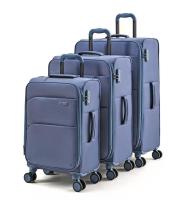 China Multi Pockets 3 Piece Softside Luggage Set Matching Color Wear Resistance for sale