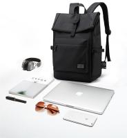 China Height 44cm Black Business Travel Backpack For Work And College Bsci Certified for sale