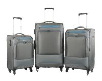 China 50-110Litres Soft Travel Luggage 3 Pieces With Aluminum Trolley System for sale