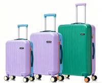 China 3 Pieces Hard Shell Luggage Set, Fresh Colorful Group , Suitcases With 360-Degree Smooth Double Wheels, Retractable Handle, 20 Inch Carry On for sale