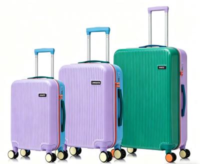 China 3 Pieces Hard Shell Luggage Set, Fresh Colorful Group , Suitcases With 360-Degree Smooth Double Wheels, Retractable Handle, 20 Inch Carry On for sale