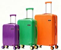 China 3 Pieces Hard Shell Luggage Set, Fresh Colorful Group , Suitcases With 360-Degree Smooth Double Wheels, Retractable Handle, 20 Inch Carry On for sale