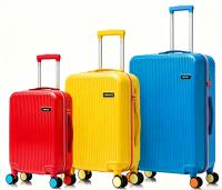 China 3 Pieces Hard Shell Luggage Set, Fresh Colorful Group , Suitcases With 360-Degree Smooth Double Wheels, Retractable Handle, 20 Inch Carry On for sale