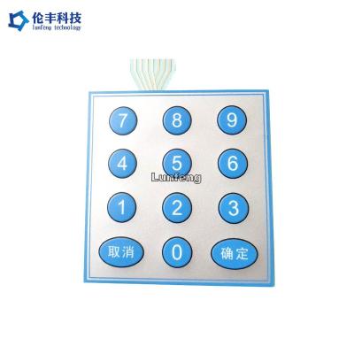 China Custom Poly Membrane Switch Keyboard 3M Adhesive Pantone Color 0.5mm Pitch for sale
