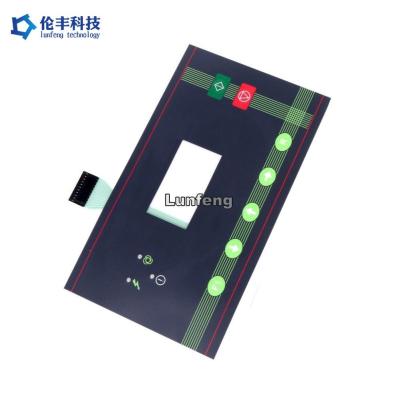 China Transparent LED LCD Window Waterproof Membrane Keypad with 3M468 Adhesive - 1,000,000 Cycle Life, -40°C to +80°C Operating Range for sale
