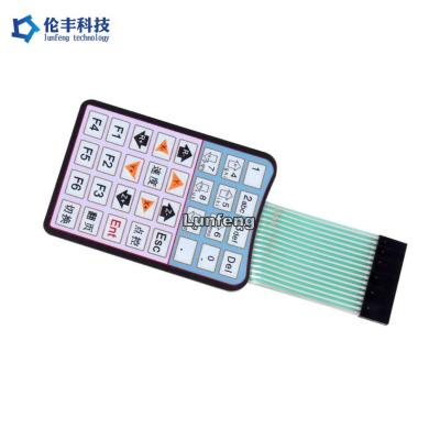 China Matte Surface Waterproof Flat Membrane Switch Panel 1.0mm Pitch Silkscreen Printing for sale