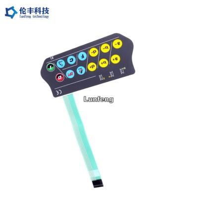 China Custom LED Membrane Switch with Embossed Keys and Tactile Keypad - 35V DC, 1M+ Cycle Life, 2.54mm Pitch for sale