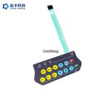 China Custom LED Membrane Switch with Embossed Keys and Tactile Keypad - 35V DC, 1M+ Cycle Life, 2.54mm Pitch for sale