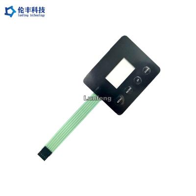 China Glossy Surface Tactile Membrane Switch Overlay with Transparent LCD Window - 35V DC, 1M+ Life Cycles, Custom Sizes for sale