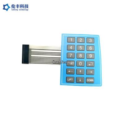 China Custom Membrane Switch Keypad 3M468 with Silver or Copper Circuit 1.0mm Pitch for sale