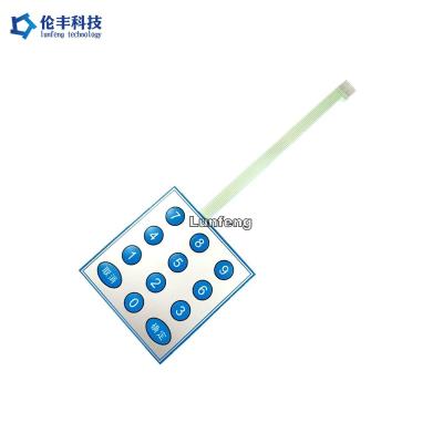 China Autotype F150 PET Rapid Prototype Membrane Switch with Embossed Keys 1.0mm Pitch for sale