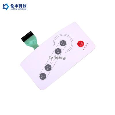China Custom Transparent Window Flat Membrane Switch Prototype 35V DC 100mA for sale