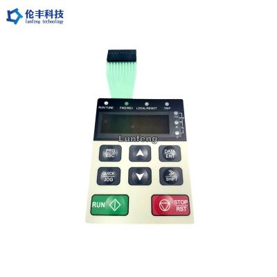 China Black LCD Window Tactile LED Membrane Switch Matte Look 1M Cycles for sale