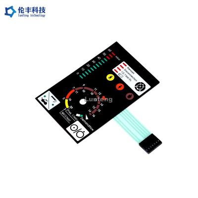 China LCD Window LED Membrane Keypad Silver Circuit Membrane Switch Custom Sizes 1.0mm Pitch for sale