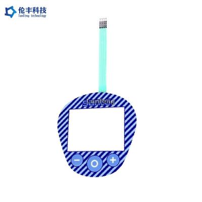 China 2.54mm Pitch Flat Membrane Switch Keypad Tactile Metal Dome LCD Window for sale
