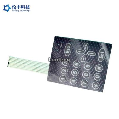China OEM ODM Membrane Switch Keyboard with 3M468 3M9080 3M9448 Rear Adhesive 1.0mm Pitch for sale