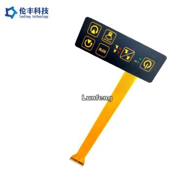 China 0.188mm PET 1.0mm Pitch Custom Membrane Keypad with Metal Domes for sale