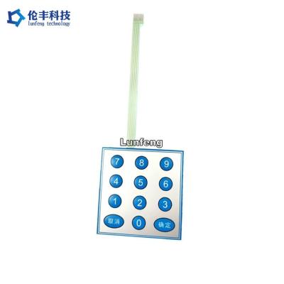 China Autotype F150 PET Flat Membrane Switch Rapid Prototype Embossed Keys 1.0mm Pitch for sale