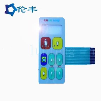 China 2.54mm Pitch Embossed Backlight Membrane Switch with 3M Adhesive ≤50VDC for sale