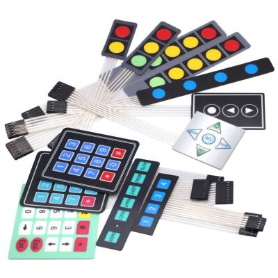 China Rectangle Shape Metal Dome Membrane Switch with 3M9080 Adhesive and 1,000,000 Cycles for Industrial Controls for sale