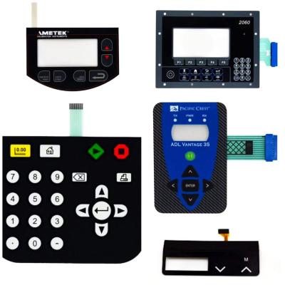 China Customized PET Membrane Switch with Embossed Flat Buttons for Medical Industrial Use for sale