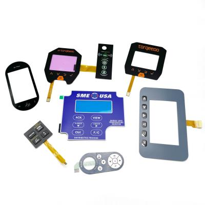 China Custom Flat Membrane Switch Keypad 1.0-2.54mm Pitch Silkscreen Printed PET PC PVC for sale