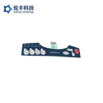 China ABS Material Membrane Switch Overlay with 3M Adhesive 0.125mm-0.8mm Thickness and Customized Design for sale