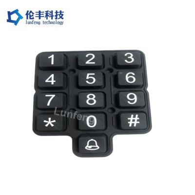 China Industrial Silicone Rubber Keypad with 30~90 Shore A Hardness and Silkscreen Printing for Electronic Devices for sale
