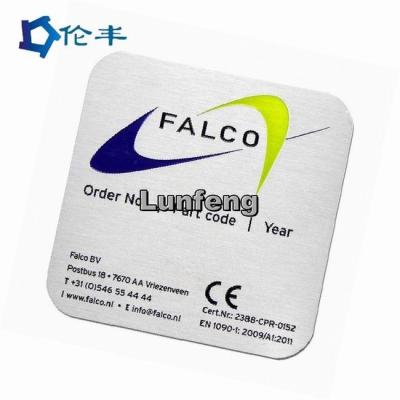 China Aluminum Metal Name Plates with 3M Adhesive - Custom Square Logo Tags 0.3-0.8mm Thickness for sale