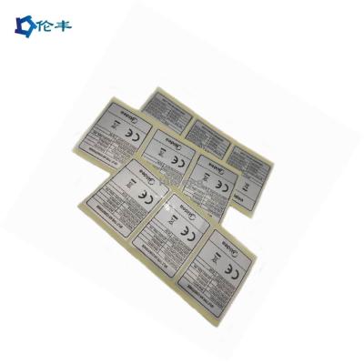 China UV Proof Silver Sticker Labels -40°C to +150°C Temperature Range Custom Printing for Industrial Applications for sale