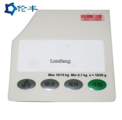 China 0.18mm PET Membrane Graphic Control Panel Overlay for Electronic Scale 1M Life for sale