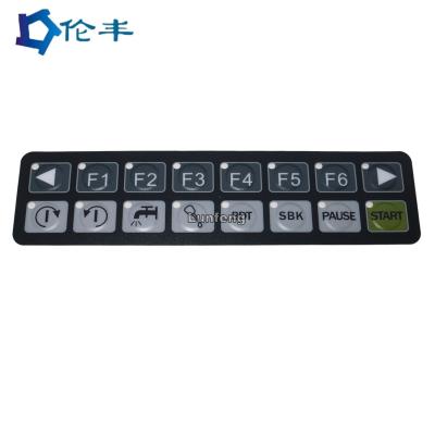 China Custom Printed Glossy PET Polyester Graphic Overlay Membrane Switch 0.5mm Pitch for sale