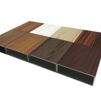 China Wood Grain Aluminum Square Tube Rectangular Pipe For Decoration Building for sale