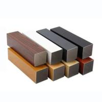China Wood Grain Aluminum Square Tube Rectangular Pipe For Decoration Building for sale