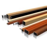 China Wood Grain Aluminum Square Tube Rectangular Pipe For Decoration Building for sale