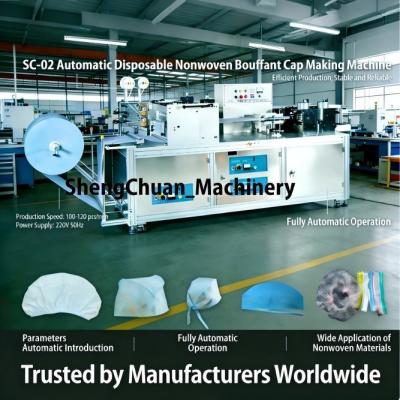 China Full Automatic Nonwoven Bouffant Cap Making Machine | Adjustable Size, Stable Performance for sale