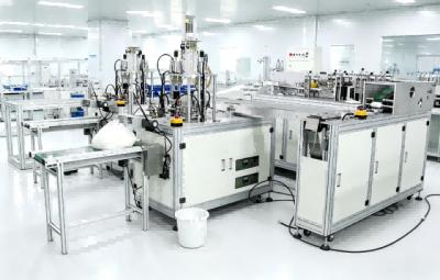 China 150-200 pcs/min High-Speed Fully Automatic Face Mask Making Machine with AI Vision Inspection System | 1-to-2 Integrated Production Line for sale