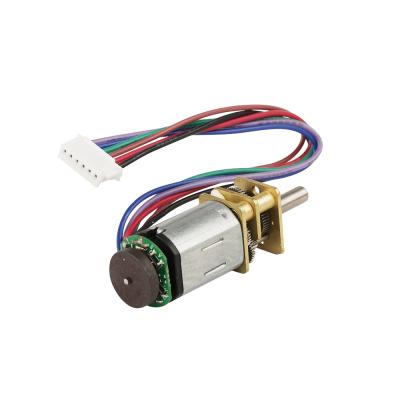 China 6v 12v gear reduction motor 12mm  N10 N20 N30 Gear Motor with 3PPR Encoder for robotics small automation and electronic projects for sale