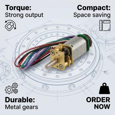 China Robotics 12mm N20 gear motor MP 0.5W power watt compact size precision performance ideal for automation applications for sale