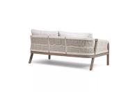 China Rope Weave Sofa Patio Set AJUNION Teak Wood Frame Outdoor Furniture for Beach Gardens for sale