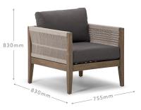 China Garden Set AJUNION Luxury Teak Wood Outdoor Furniture Lounge Set Modern Polyester Rope Patio Set for sale