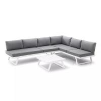 China Modern Aluminum Frame Patio Furniture Sun Lounger for Garden Sofa Sectional Lounge Set for sale