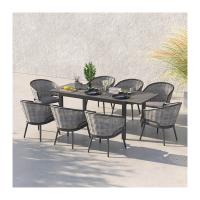 China 50lbs Table Weight AJUNION Luxury Restaurant Garden Furniture Mixed Wicker Chair Set for sale