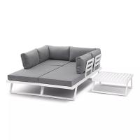 China AJUNION Modern U Shape Outdoor Furniture Set Aluminum Frame Corner Lounge for Garden for sale