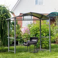 China Interlaced Vented Polycarbonate Roof AJUNION Outdoor BBQ Gazebo with Steel Frame 5x8 for sale