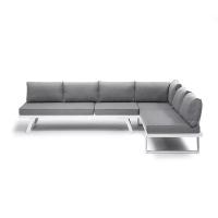 China Garden Set AJUNION Aluminum Frame Outdoor Furniture Lounge Set Modular Sectional Sofa for sale